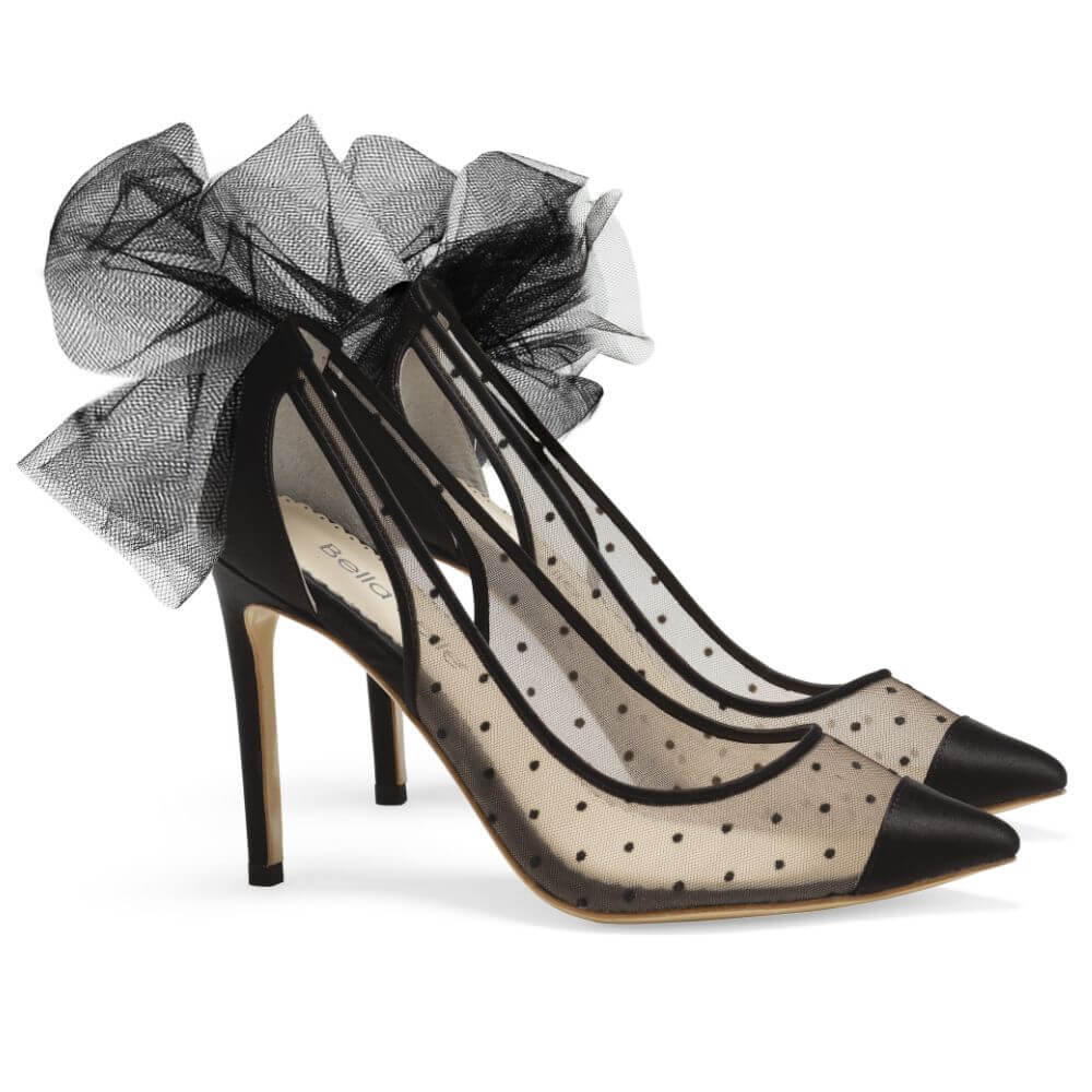 Matilda Shoe - Polka Dot Slingback Pumps Tulle Heels – Le Rêve Boutique